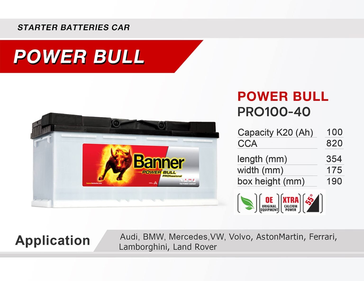 แนะนำแบตเตอรี่รถยนต์ BANNER รุ่น BANNER P100 40 (DIN100)